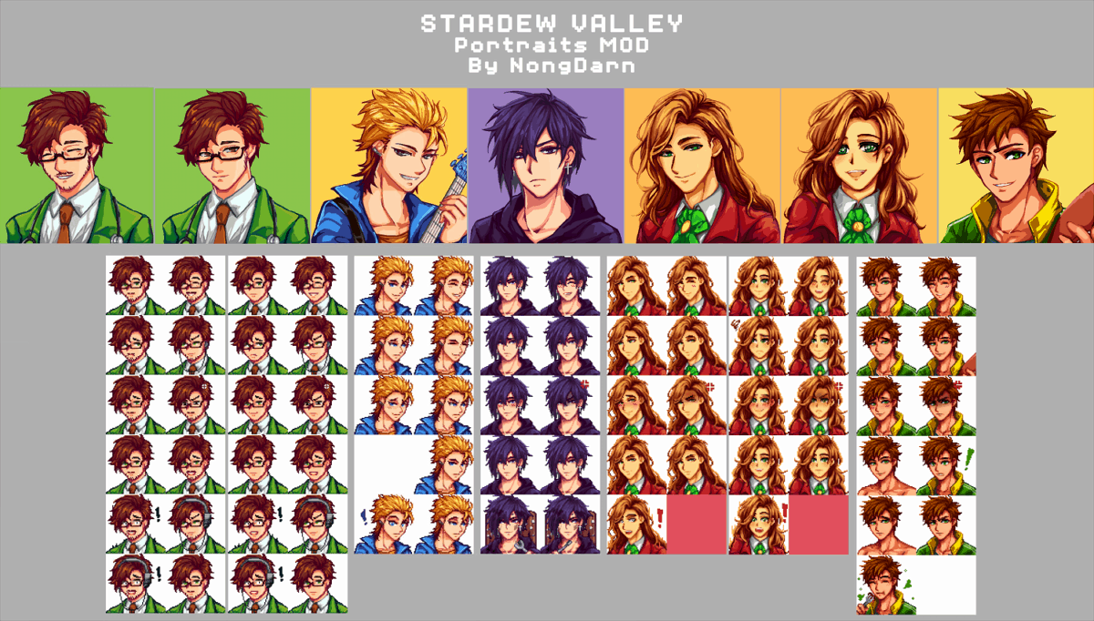 Male Portraits Stardew Valley Mod Download Free